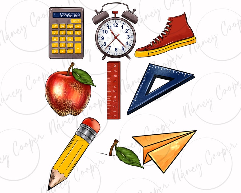 School Alphabet Bundle Png, Back to School Png, School Doodle Letters ...