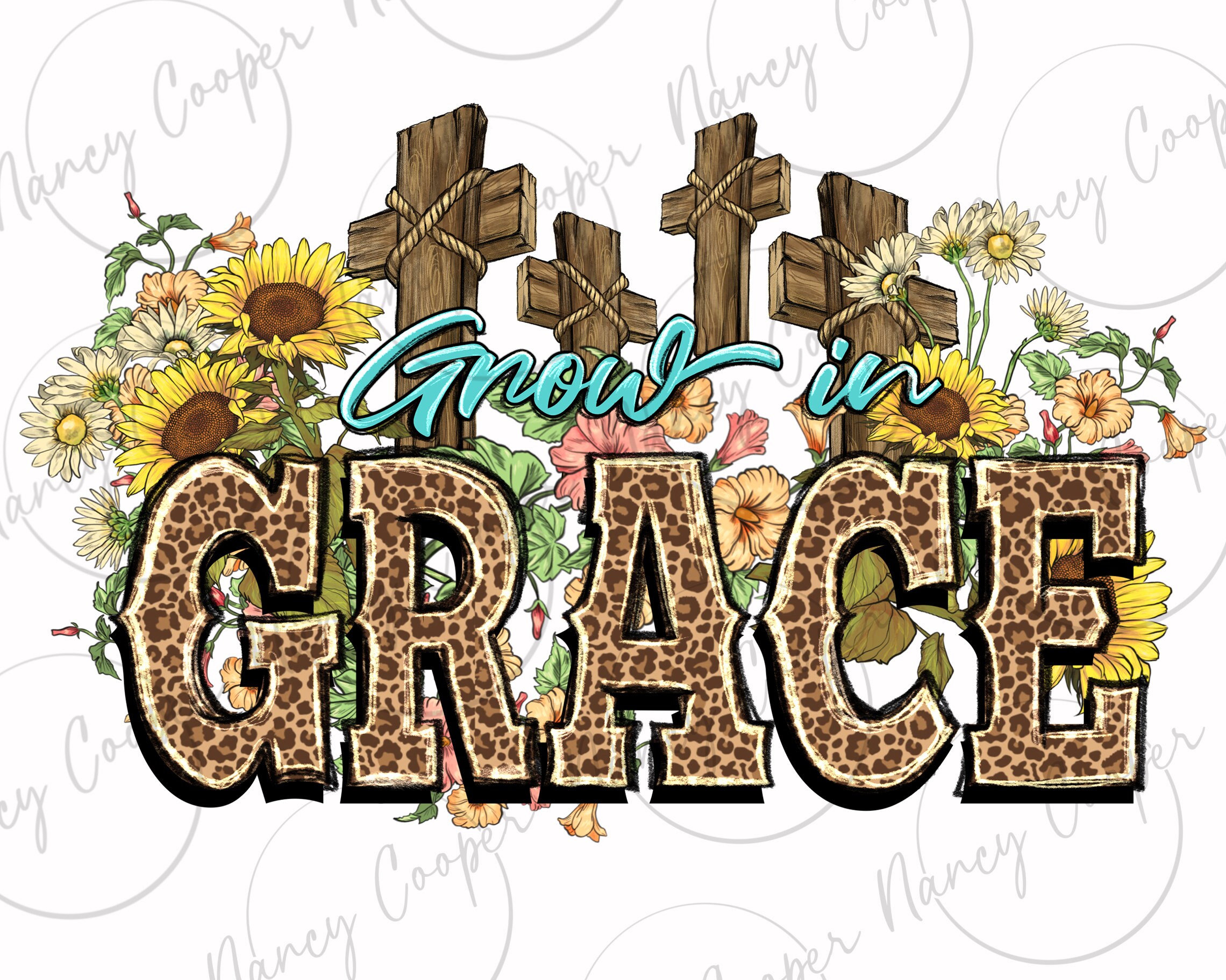 Grow in Grace Crosses Png Sublimation Design Download - Etsy