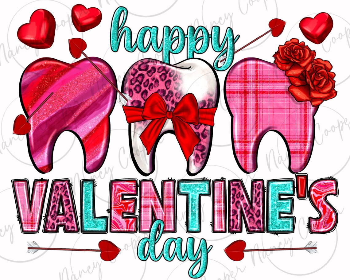 Happy Valentine's Day With Teeth Png Sublimation Design Download, Happy ...