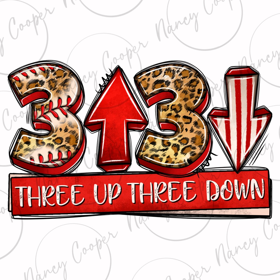 Three up Three Down Baseball Png Sublimation Design Download, Sport Png ...