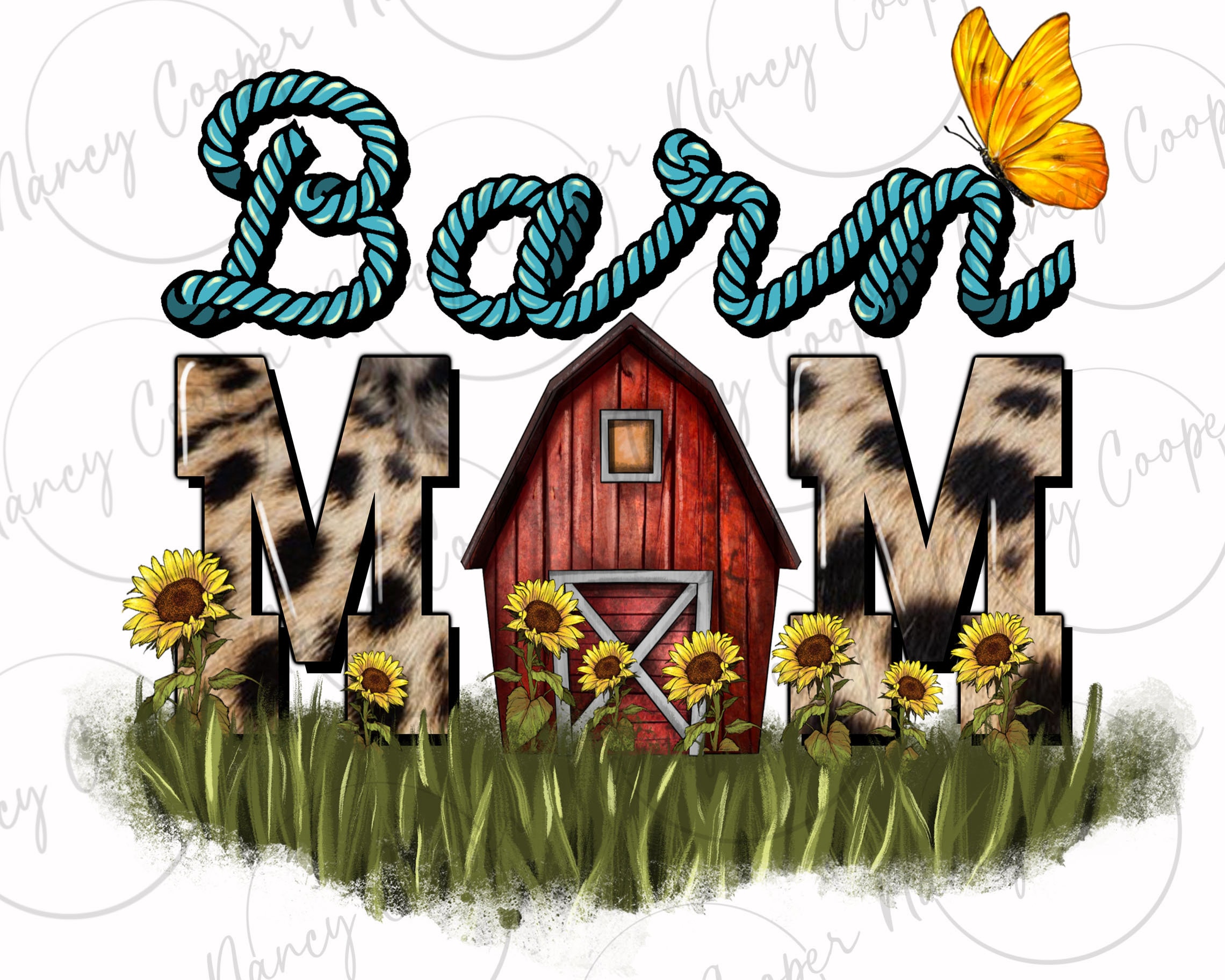 Barn Mom Sunflower Png Sublimation Design Download, Mother's Day Png ...
