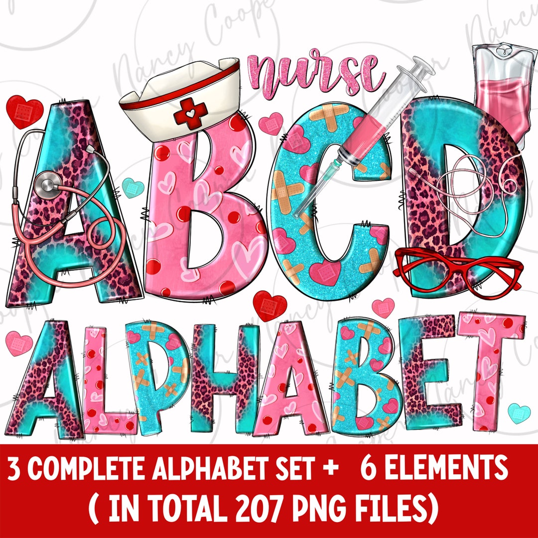 Nurse Alphabet Bundle Png, Nurse Png, Nurse Doodle Letters Png, Western ...
