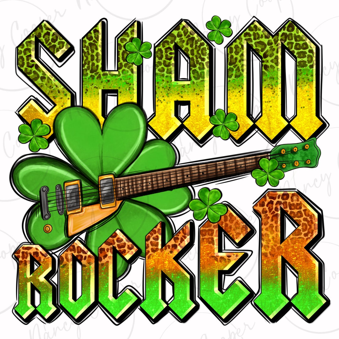 Sham Rocker With Guitar Png Sublimation Design Download, Happy St ...