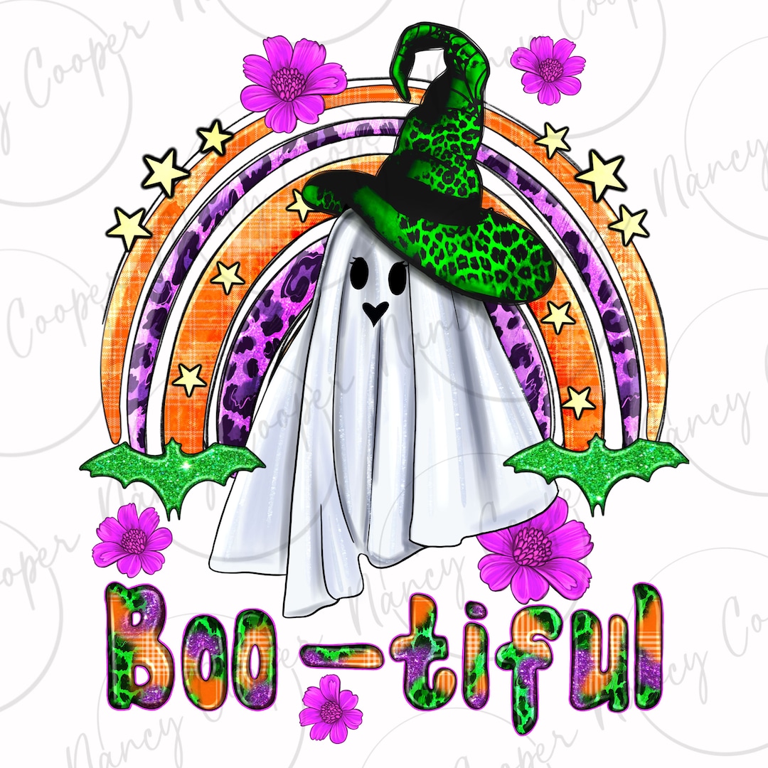 Boo-tiful Ghost Png Sublimation Design Download, Happy Halloween Png ...