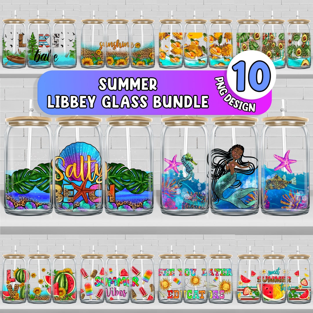 Summer 16 Oz Libbey Glass Wrap Bundle V1 Png, Libbey Wrap Png, Libbey ...