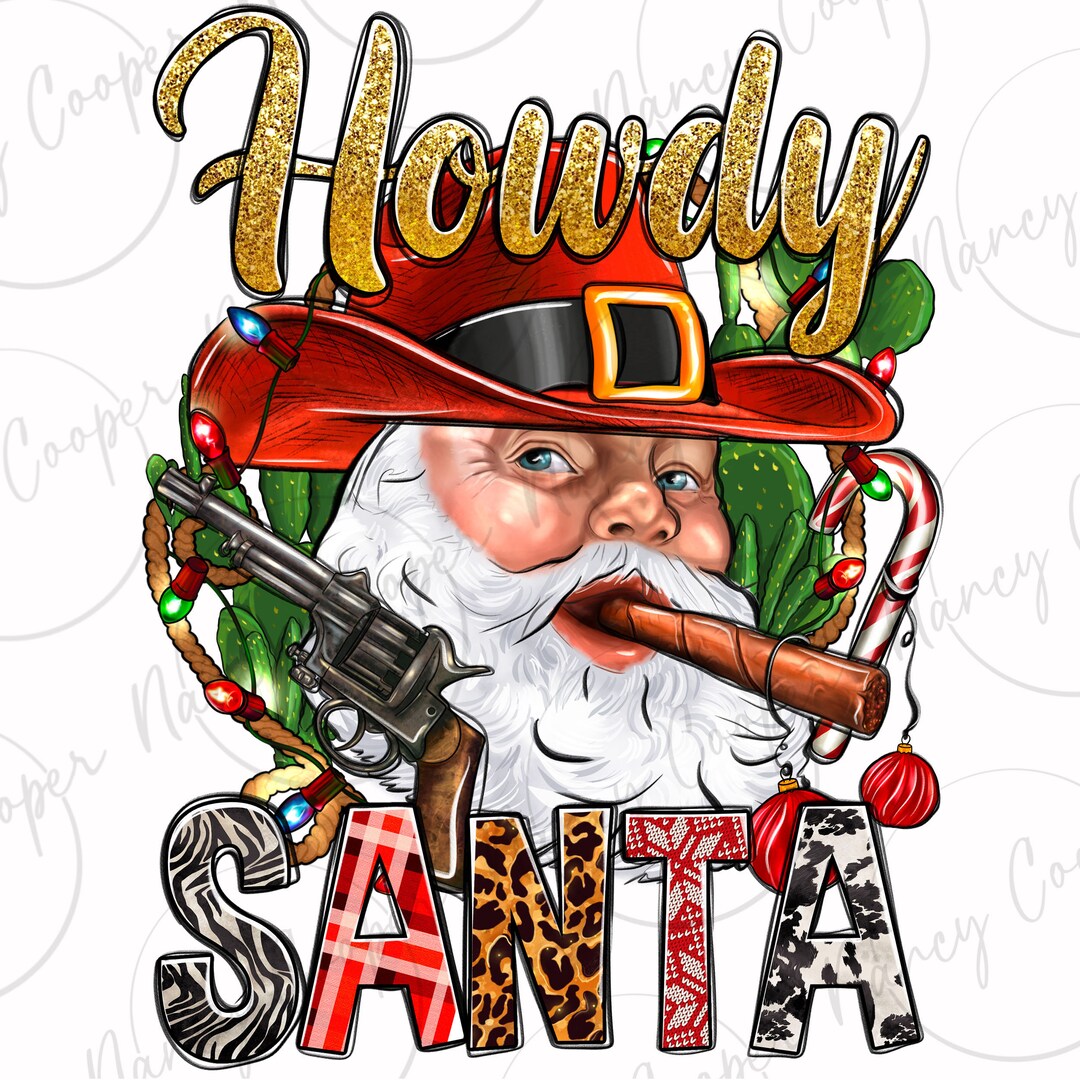 Howdy Santa Png Sublimation Design Download, Merry Christmas Png ...