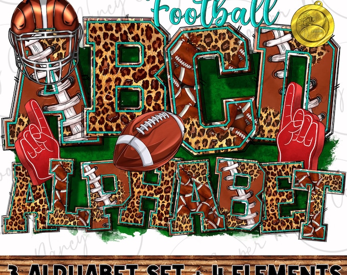 Football Alphabet Bundle Png, Football Png, Football Doodle Letters Png ...