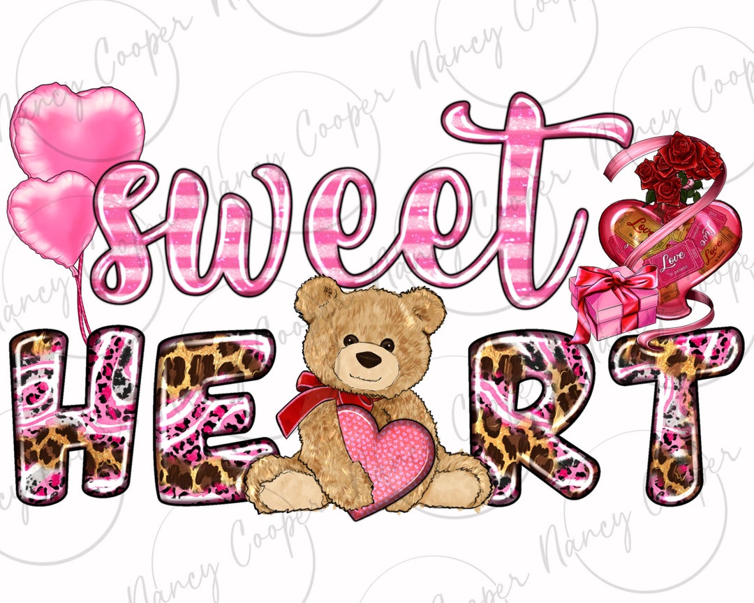 Sweetheart With Bear Png Sublimation Design Download, Happy Valentine's ...