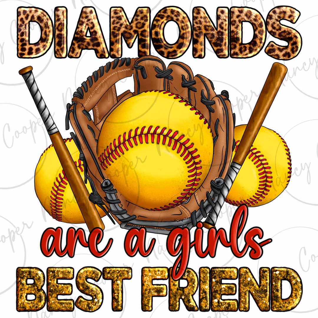Diamonds Are a Girls Best Friend Softball Png Sublimation Design ...