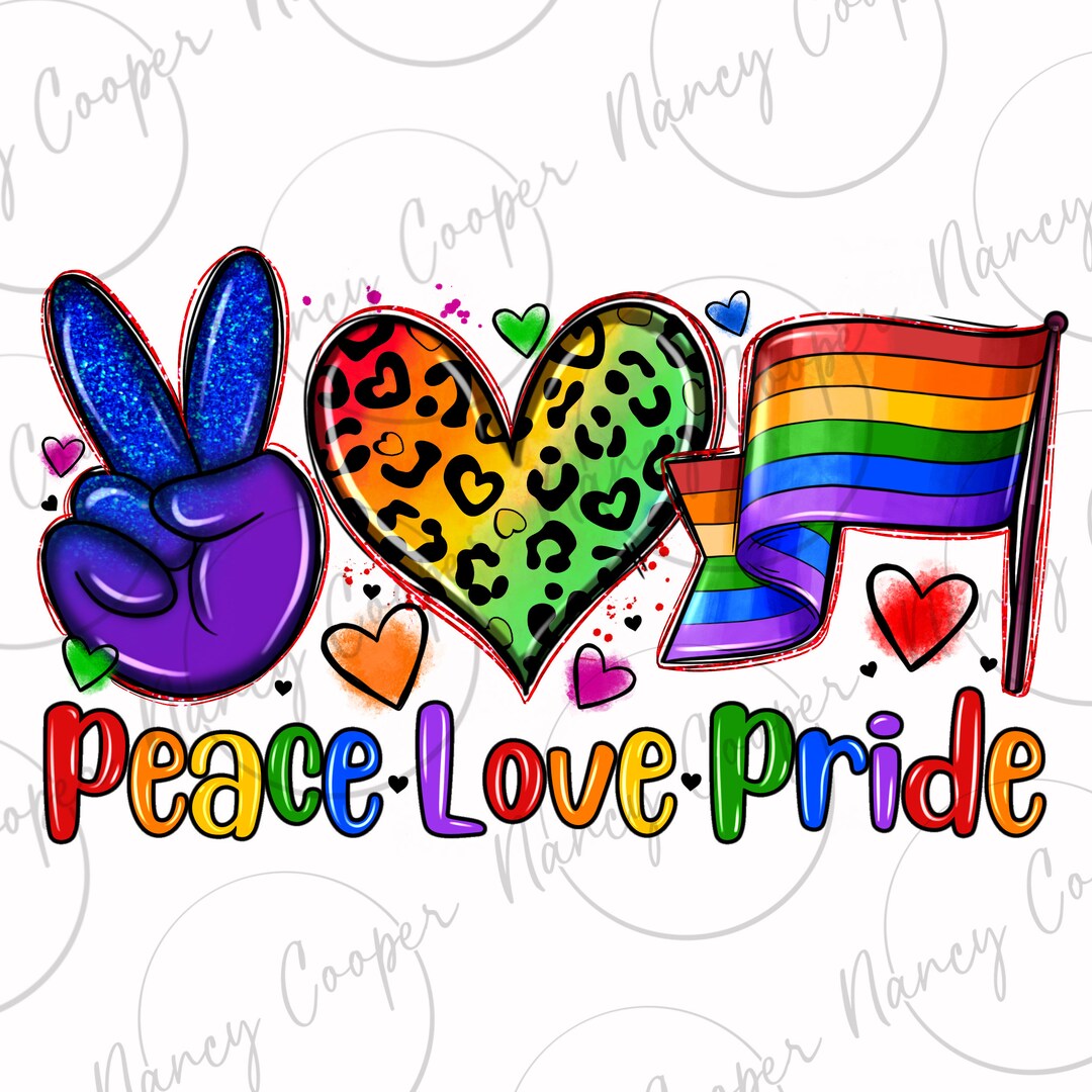 Peace Love Pride Png Sublimation Design Download, Pride Png, LGBTQ+ Png ...