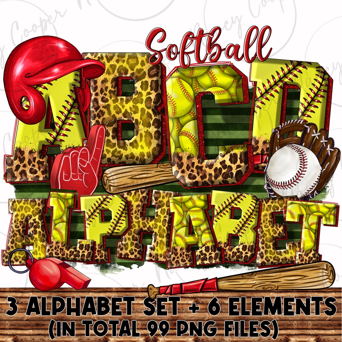 Softball Alphabet Bundle Png Softball Png Softball Doodle - Etsy