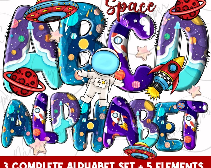 Space Alphabet Clipart, Space Alphabet Clip Art, Astronaut Clipart ...