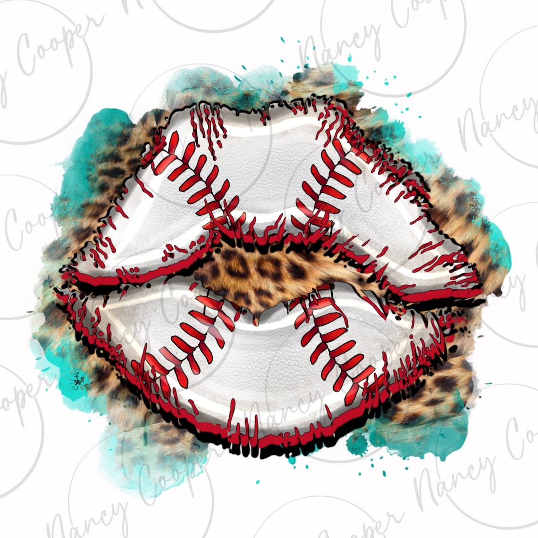 Baseball Lips Png Sublimation Design Download, Baseball Png, Leopard ...