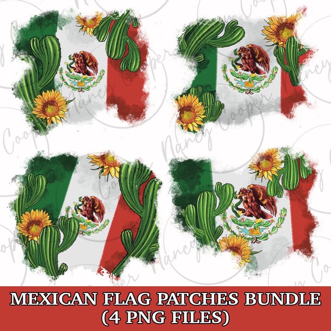 Mexican Flag Patches Bundle Png, Cactus Patches Png, Mexico Png ...