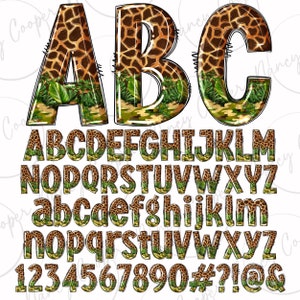 Safari Alphabet Bundle Png, Western Alphabet Png, Western Doodle ...