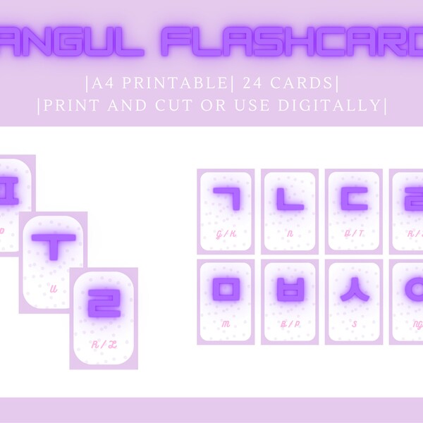 Korean Flashcards - Etsy