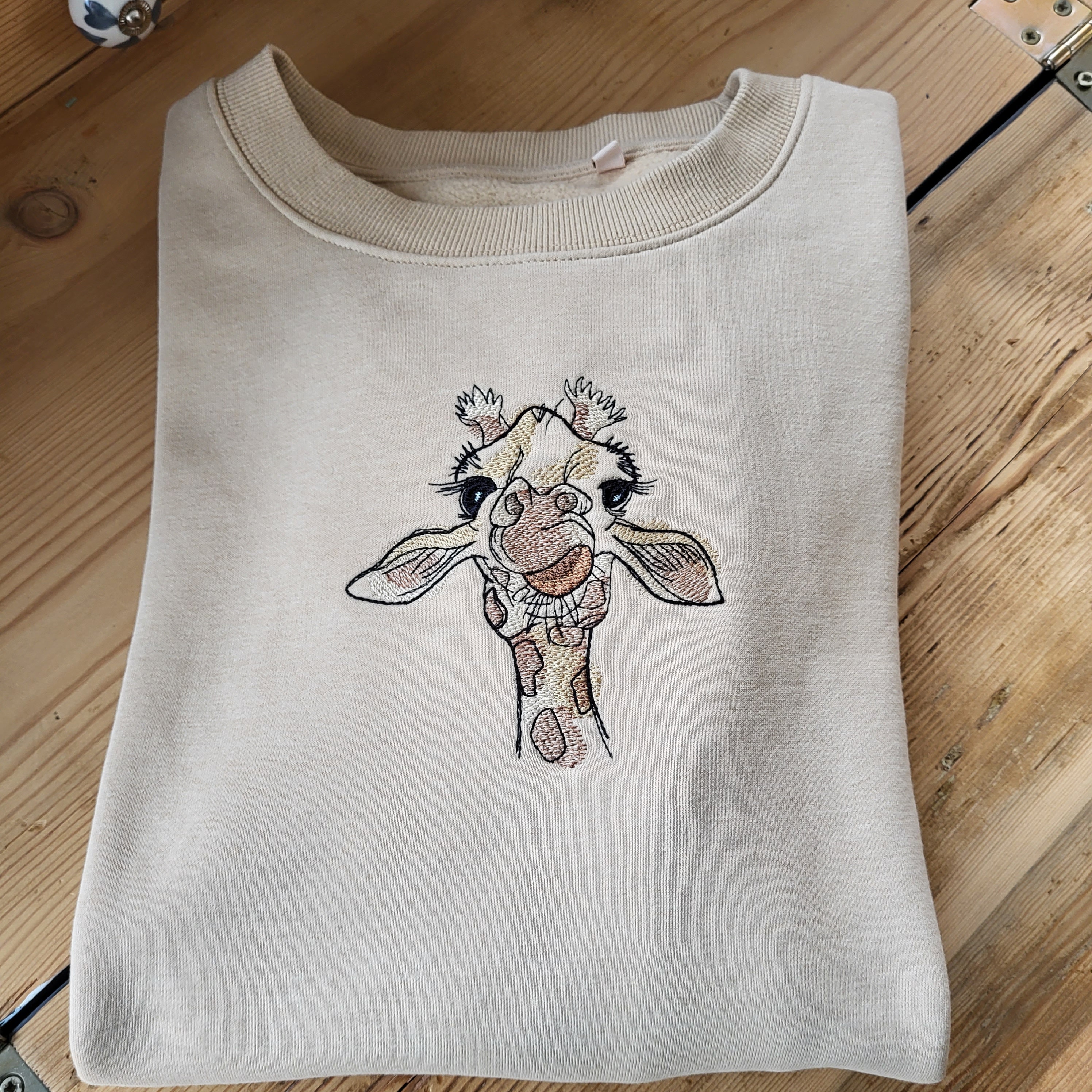 Giraffe Personalised Embroidered Sweatshirt Cute Giraffe Sweatshirt ...