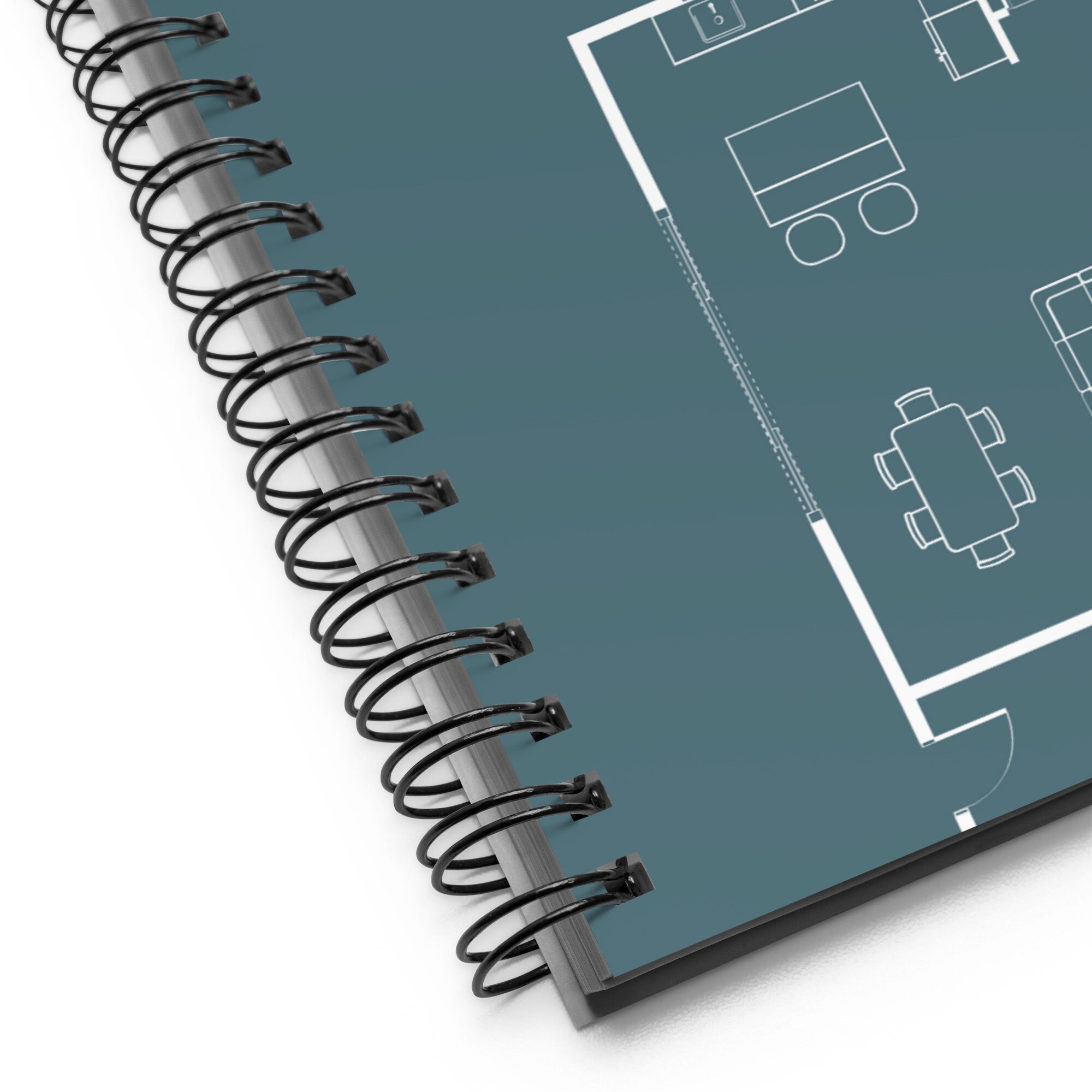 Floor Plan Blueprint Design Cover Spiral Notebook | Dotted Notebook for ...