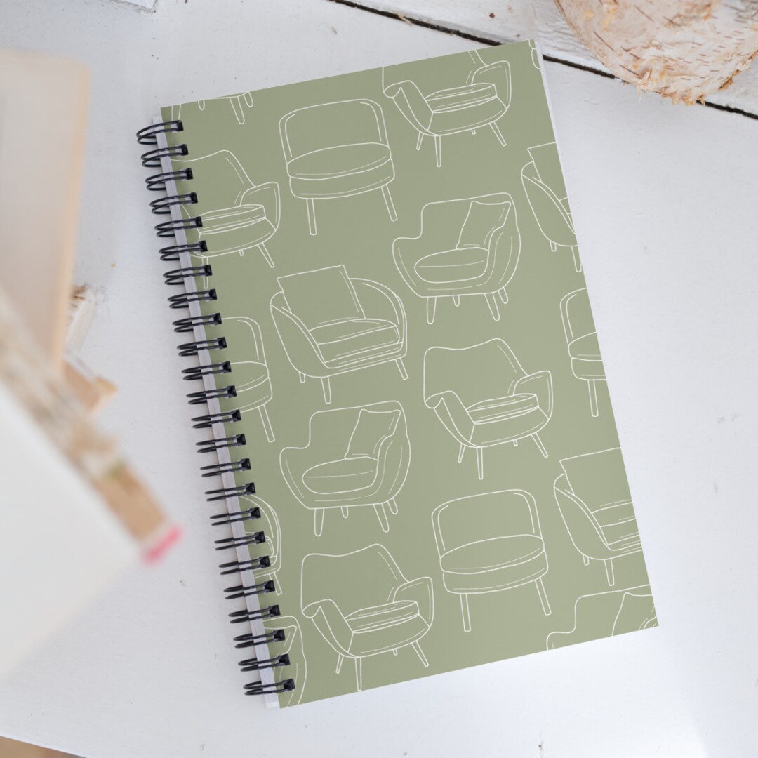 Chair Pattern Spiral Notebook | Dotted Notebook for Designers ...