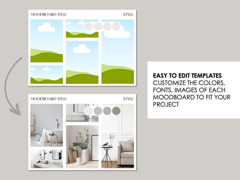 Interior Design Moodboard | Modern Layout Canva Template | Landscape ...