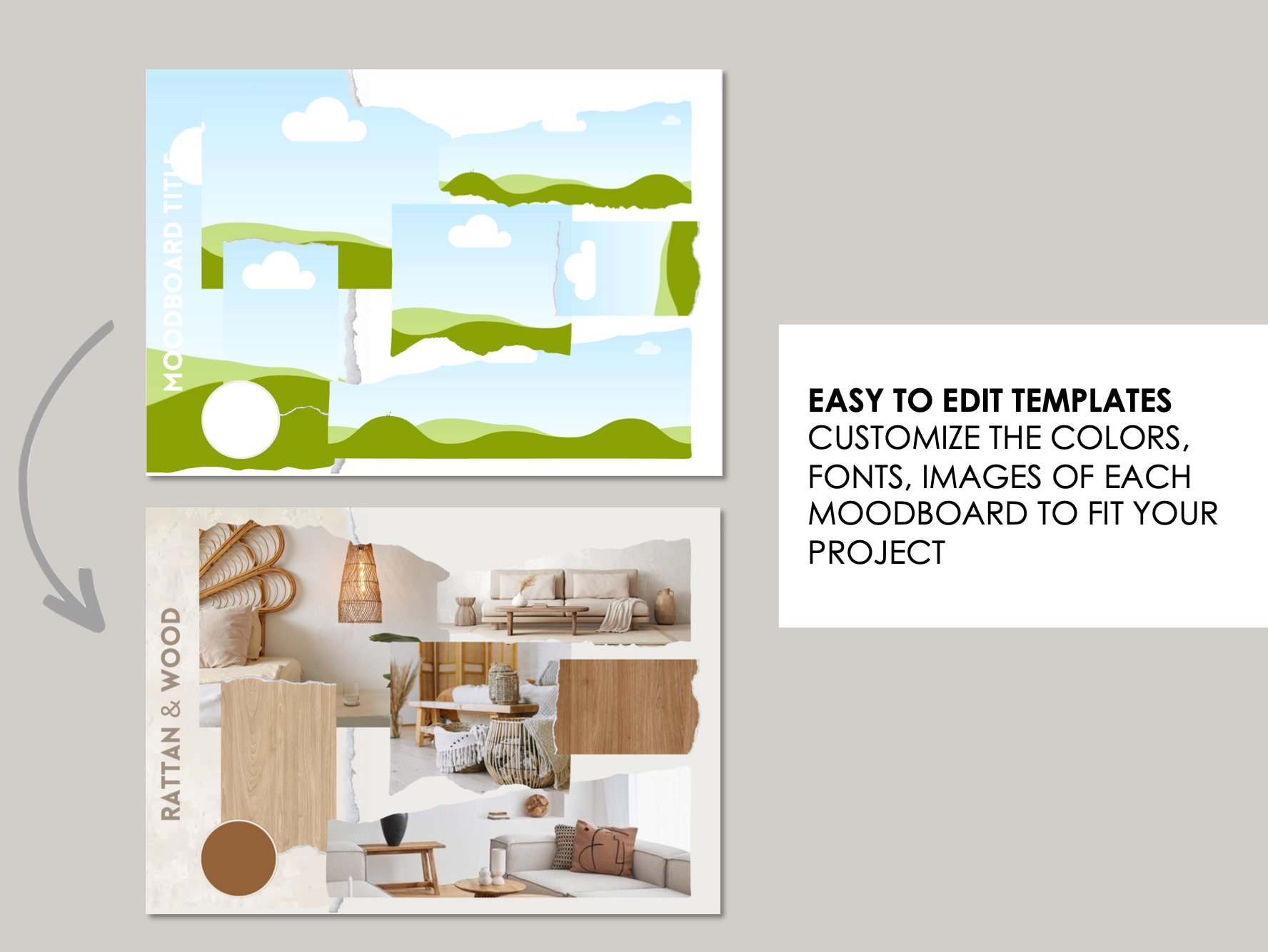 Interior Design Moodboards Paper Style Images Templates - Etsy