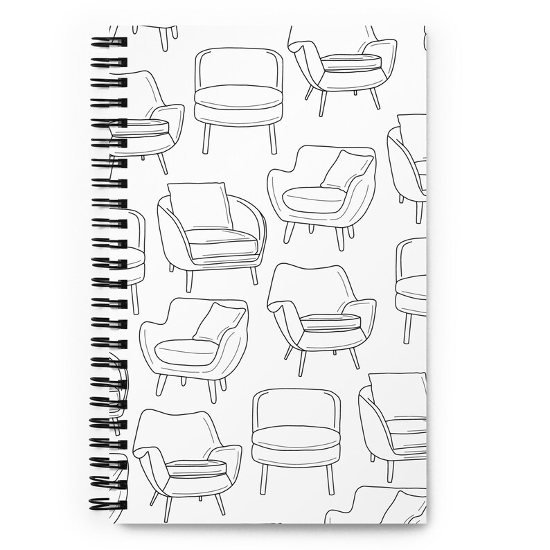 Chair Pattern Spiral Notebook | Dotted Notebook for Designers ...