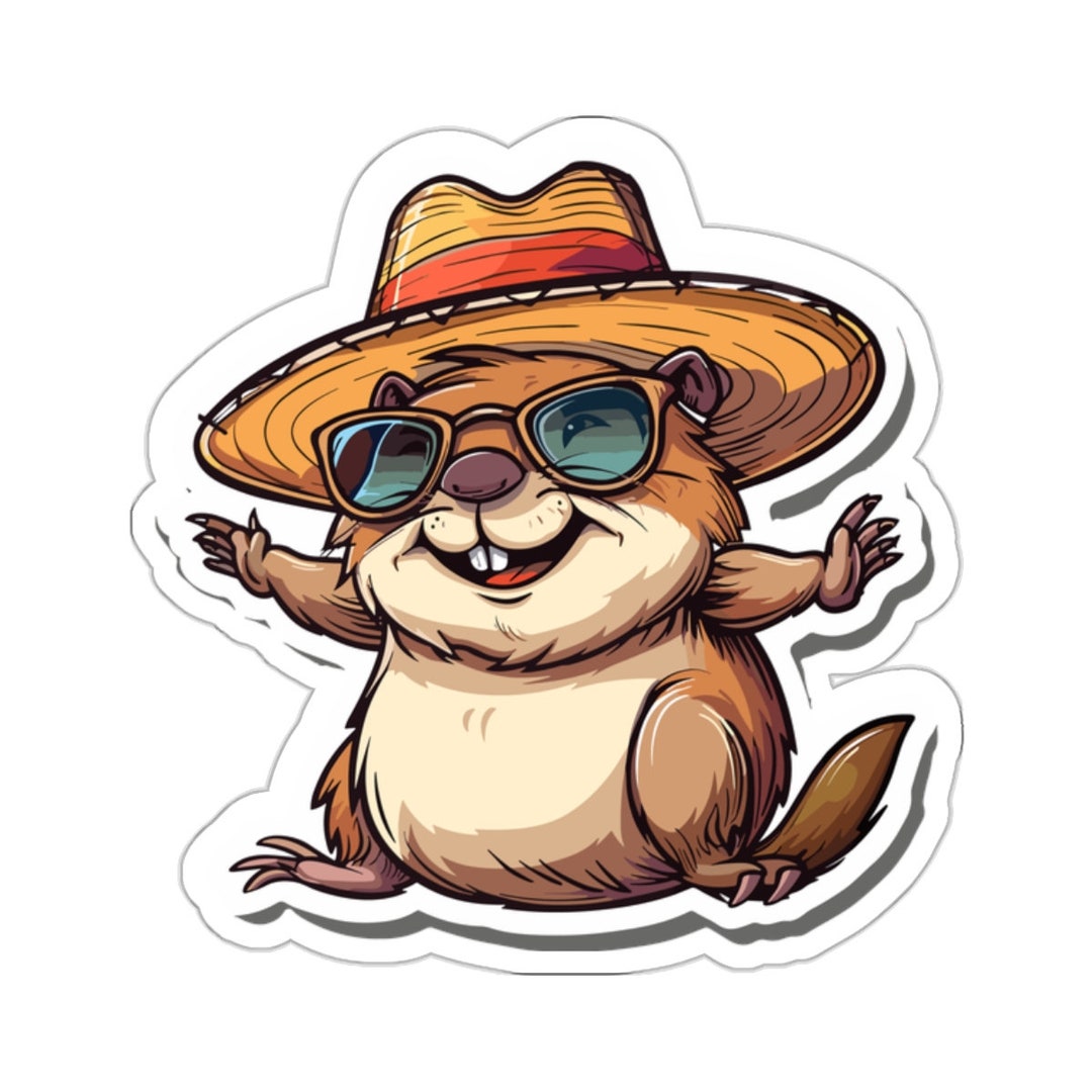 The Capybara Sticker, un lindo y genial capibara con gafas de sol y ...