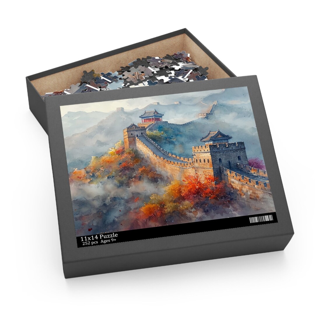 Puzzle - Great Wall of China, Watercolored Image, Puzzle in 3 Sizes - Etsy