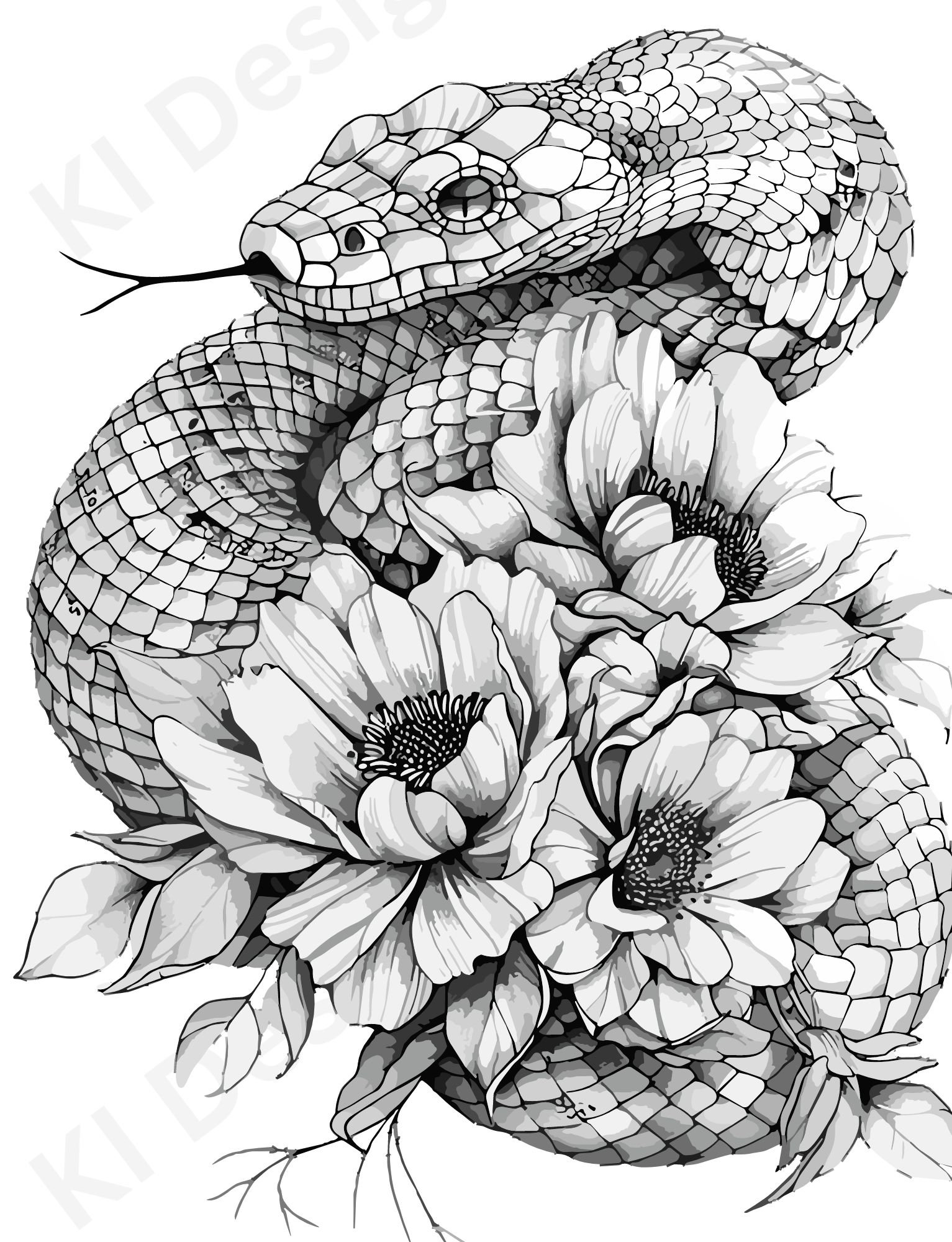 Stress Relief Coloring Pages for Adults, With Animals and Flowers ...