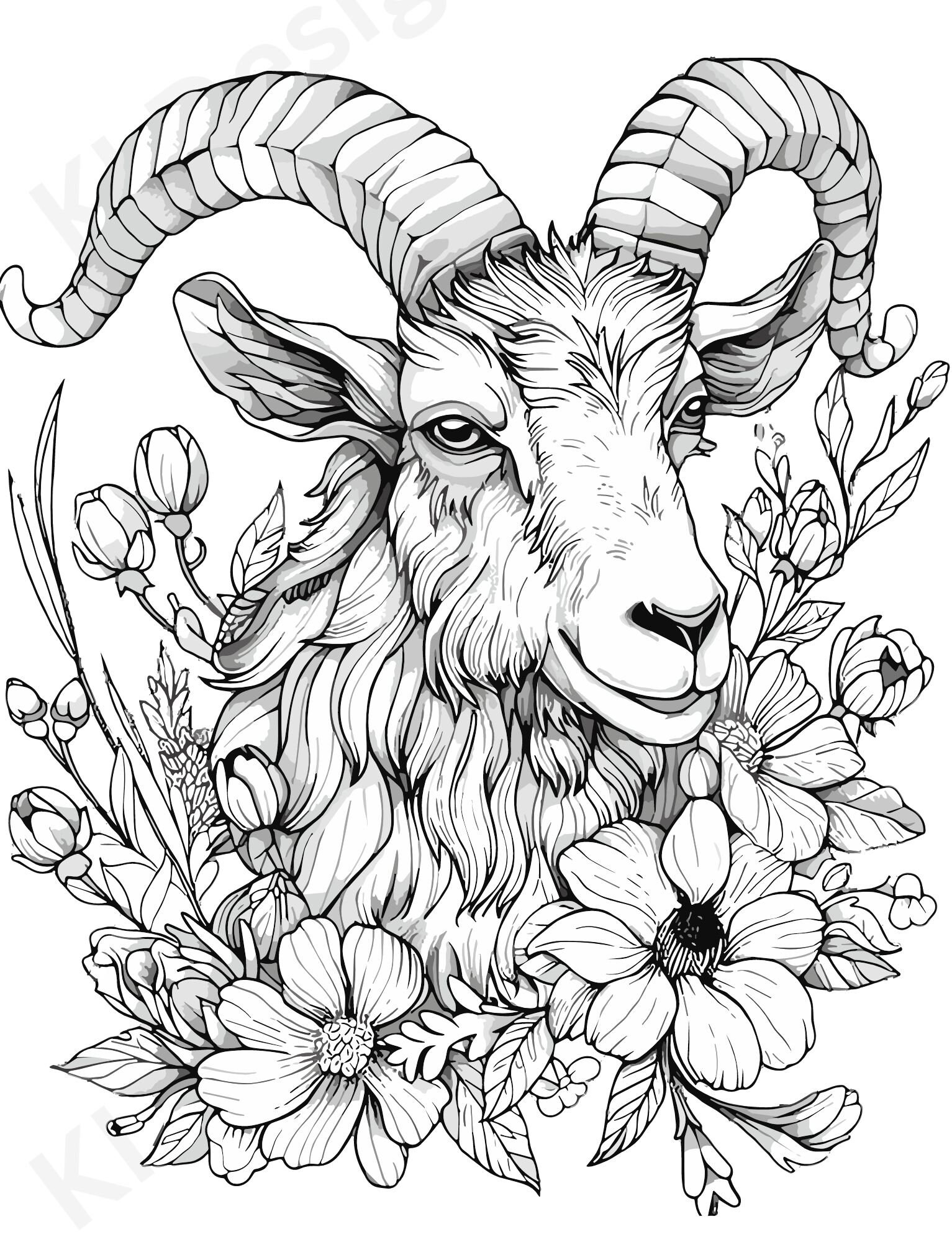 Stress Relief Coloring Pages for Adults, With Animals and Flowers ...