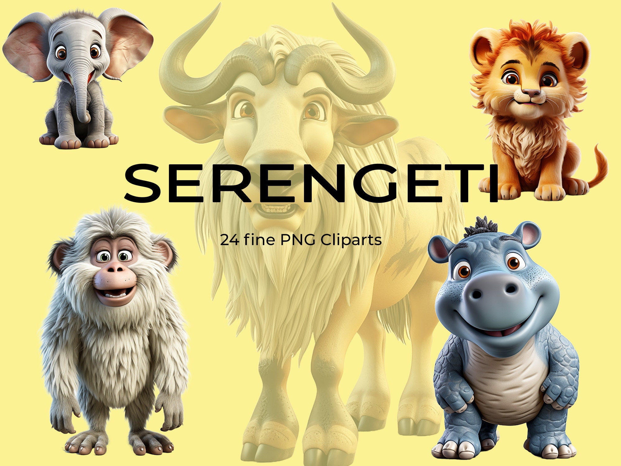 Serengeti Animal Cliparts, Animals From Africa, Animal Clipart, PNG ...