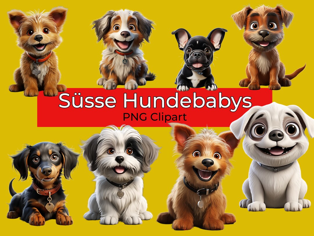 Digital Baby Dog Clipart, Cute Dog Clipart, Baby Dog Clipart, 18 High ...