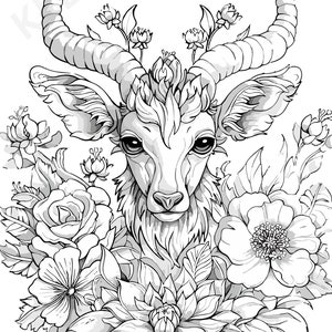 Stress Relief Coloring Pages for Adults, With Animals and Flowers ...