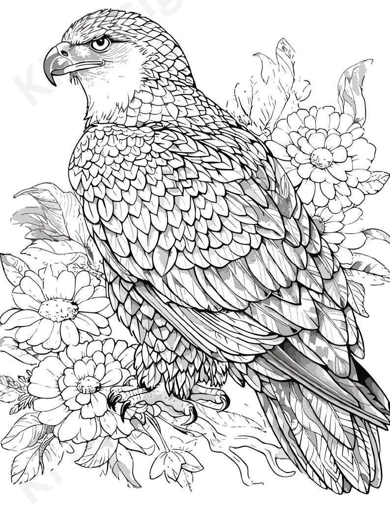 Stress Relief Coloring Pages for Adults, With Animals and Flowers ...