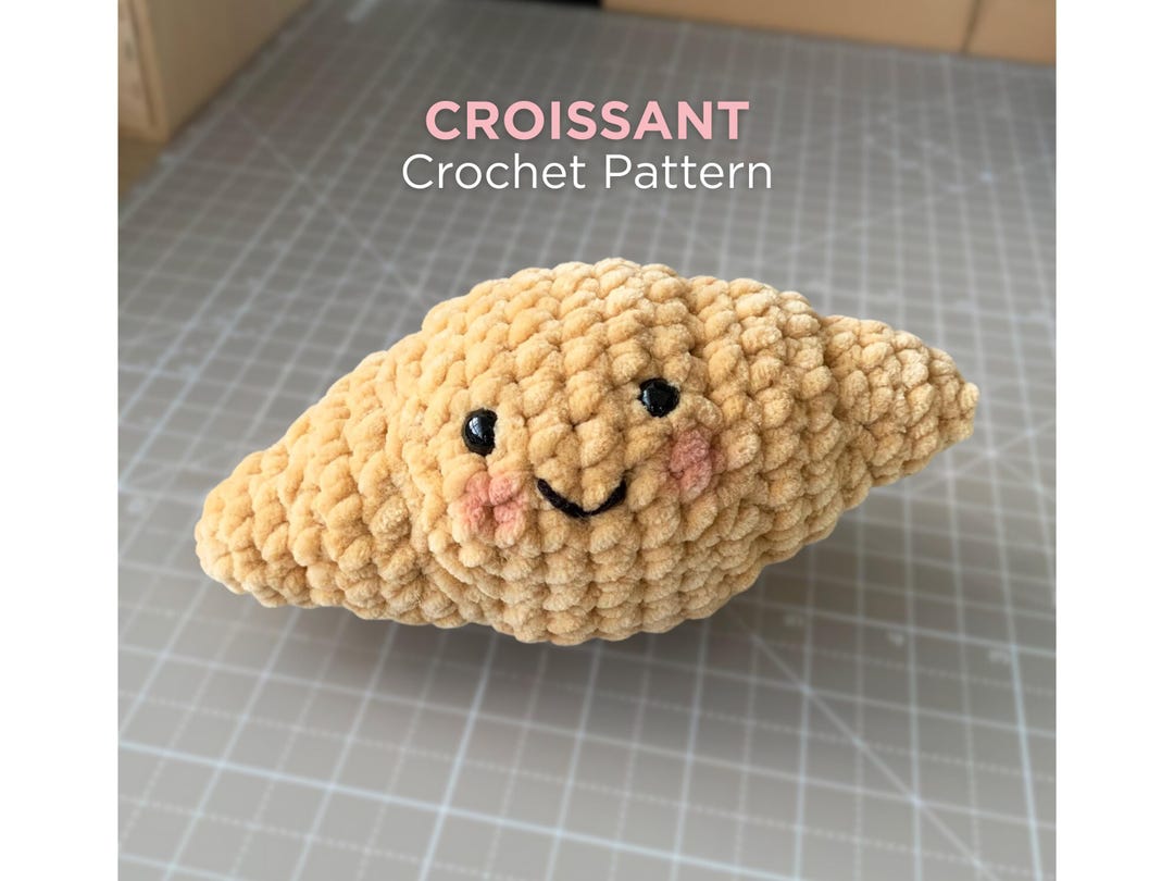 Croissant Crochet PATTERN, English PDF, Crochet Food, Plushie ...