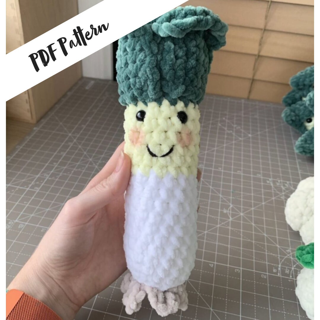 Leek Crochet PATTERN, English PDF, Crochet Food, Plushie, Amigurumi ...