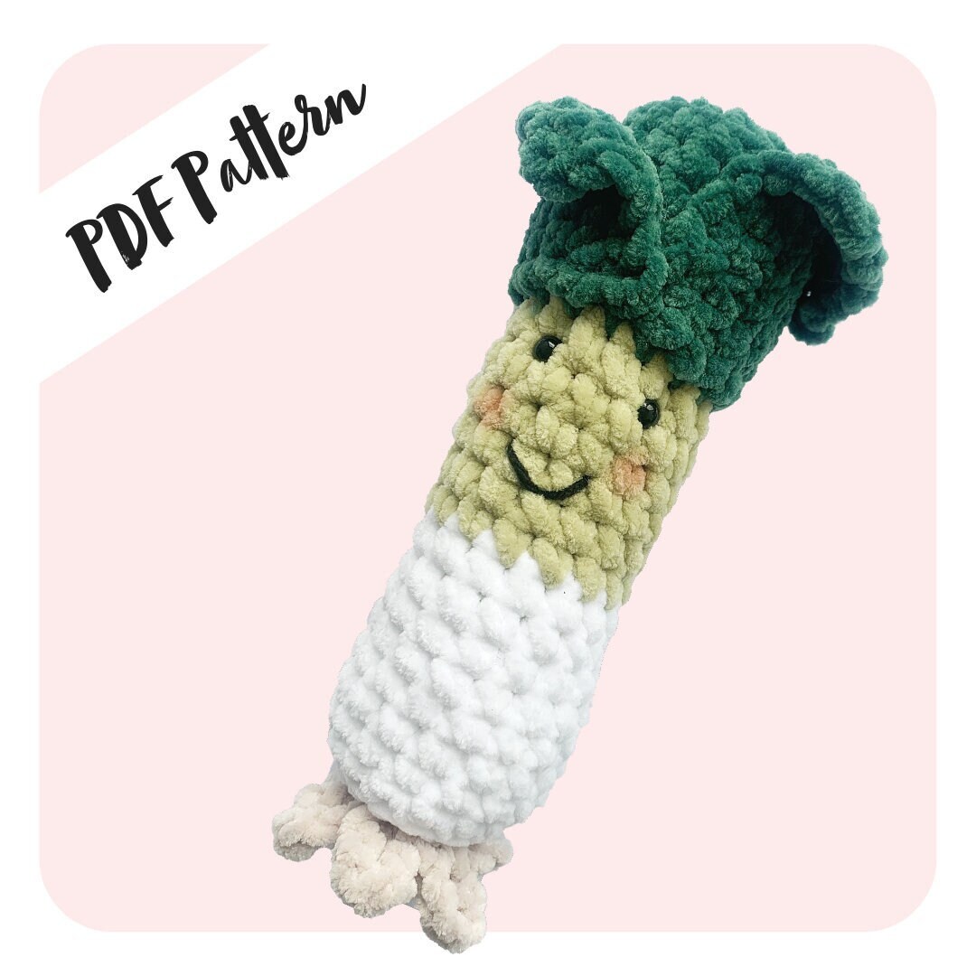 Leek Crochet PATTERN, English PDF, Crochet Food, Plushie, Amigurumi ...