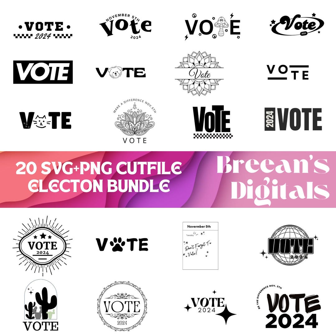 20 SVGPNG Clipart Election Bundle Print on Demand Designs Instant ...