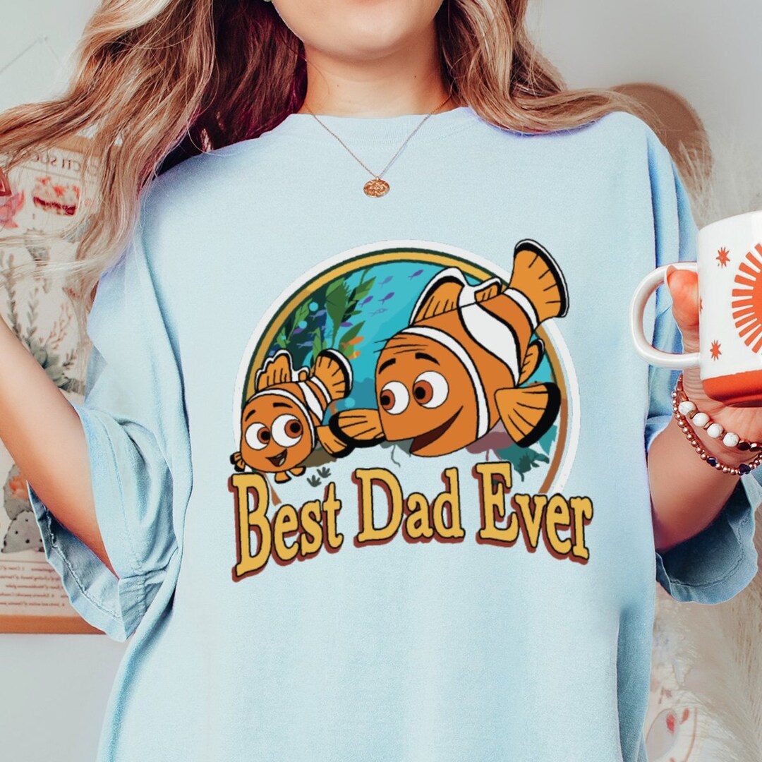 Disney Pixar Finding Nemo Marlin Best Dad T-shirt Fun Retro Family ...