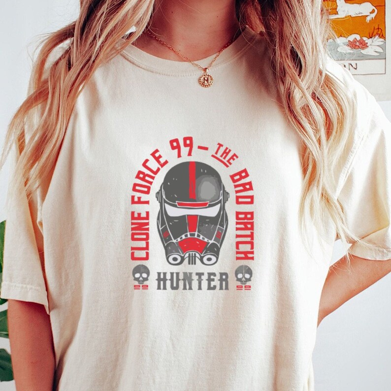 Retro Star Wars the Bad Batch Hunter Clone Force 99 Logo Tee - Fun ...