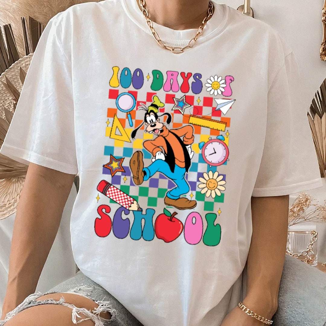 Disney Goofy 100 Days of School Tee - 100 Day Celebration Shirt, Fun ...
