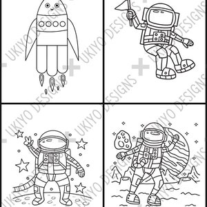 20 Pages: Space Digital Coloring Pages, Coloring Book, Printable ...