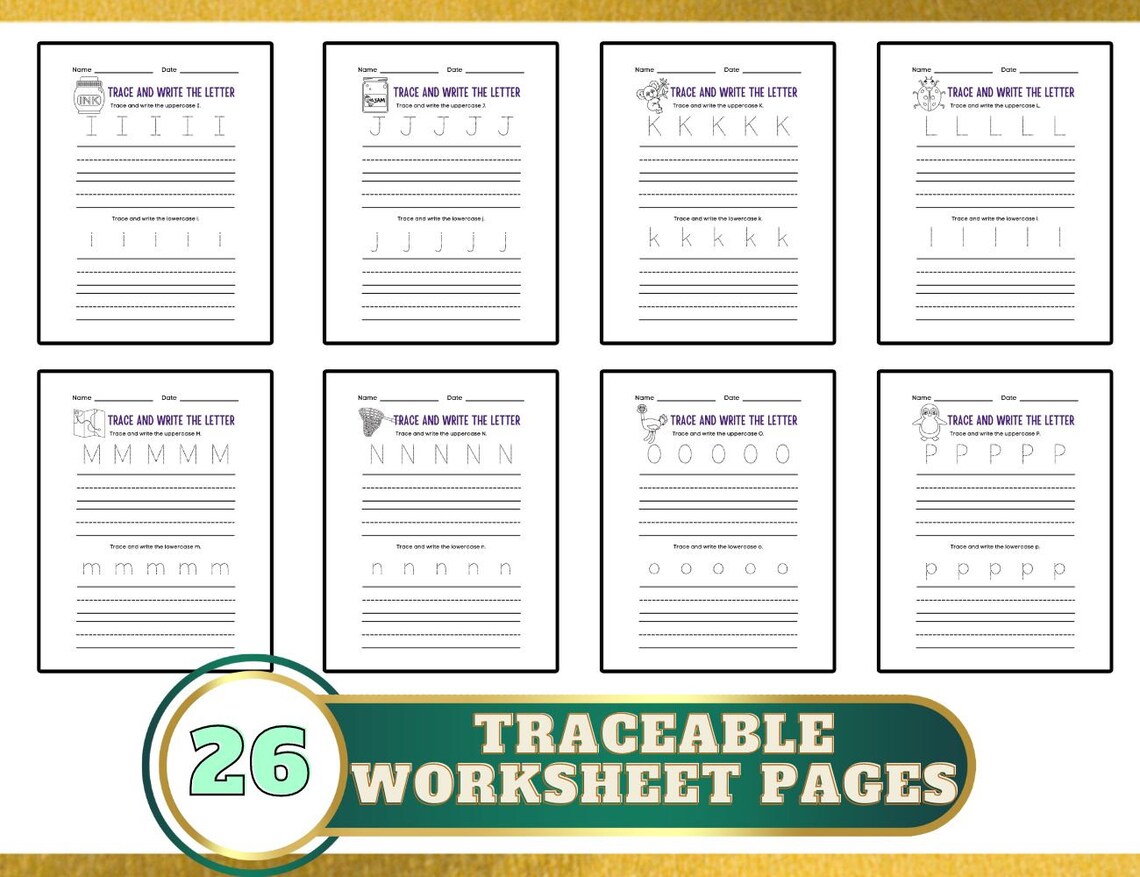 Alphabet Worksheets Printable Worksheet A-Z Worksheet - Etsy