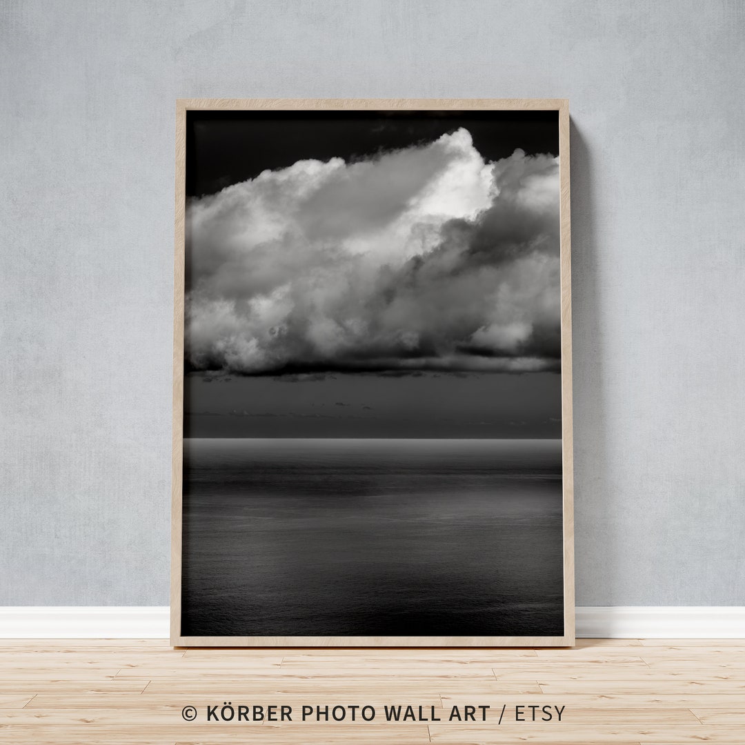 Minimalist Seascape Framed Photo, Peaceful Calming Ocean Maritime Wall ...
