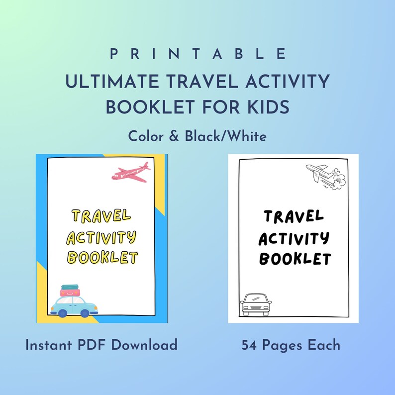 Ultimate Travel Activity Booklet for Kids - Etsy