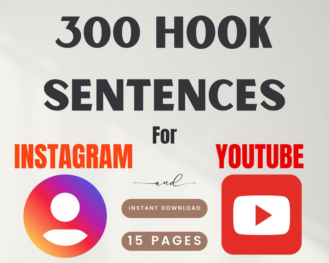 300 Super Hook Sentences for Instagram-youtube, Attractive Hook ...