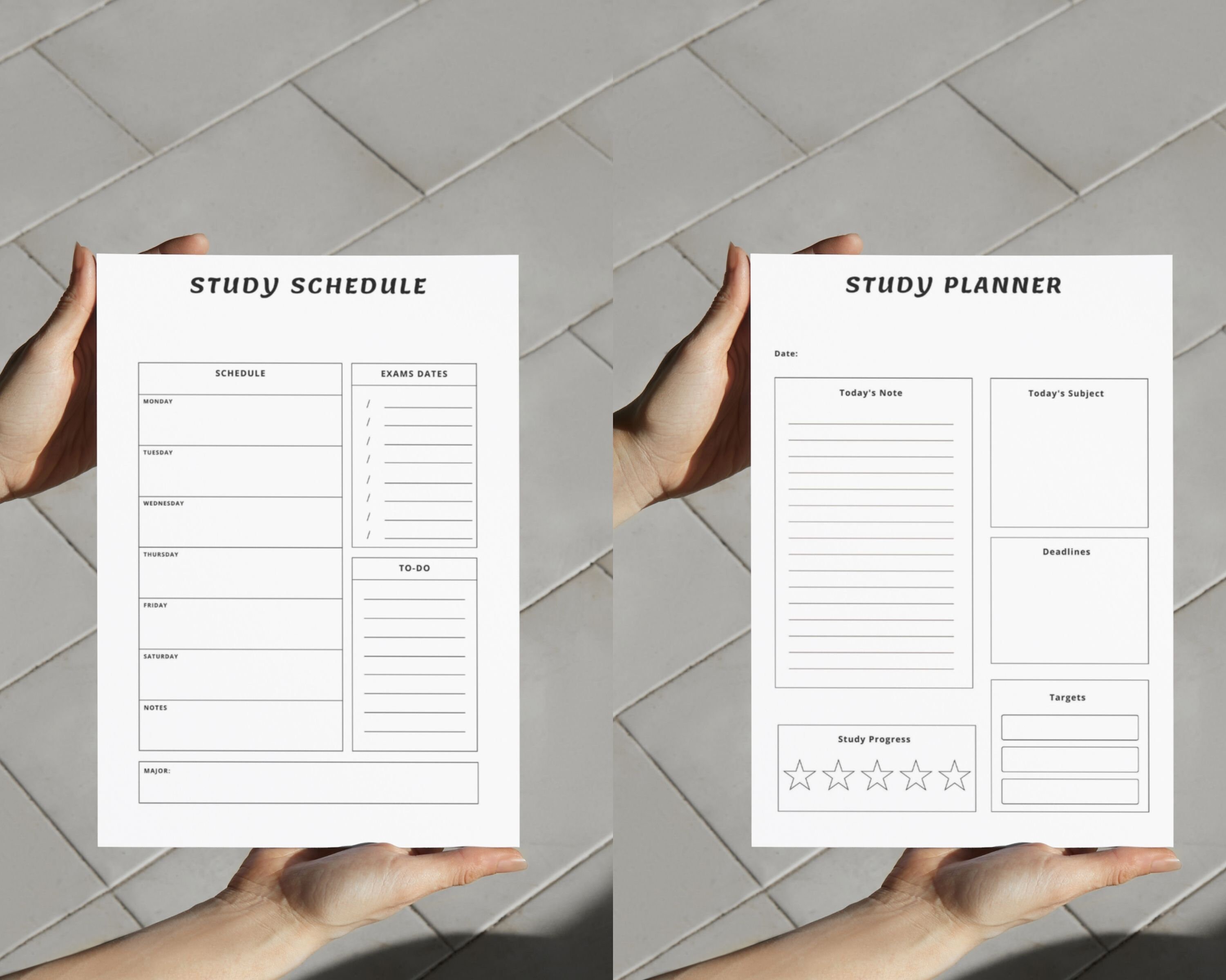 Printable Study Planner for Student, Productivity Project Assignment ...