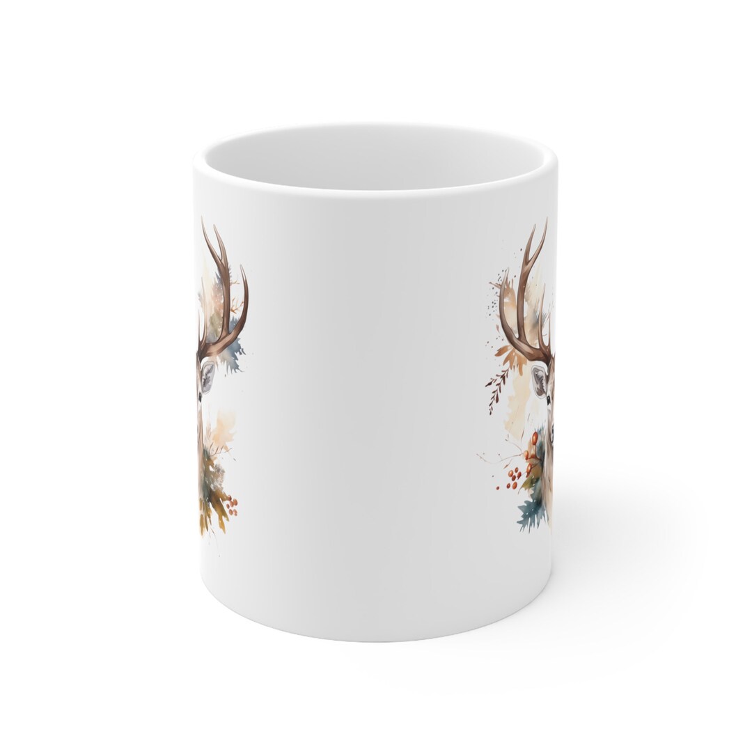 Oh Deer Ceramic Coffee/tea Mug 11oz Winter Coffee Cup Cute Deer Mug ...