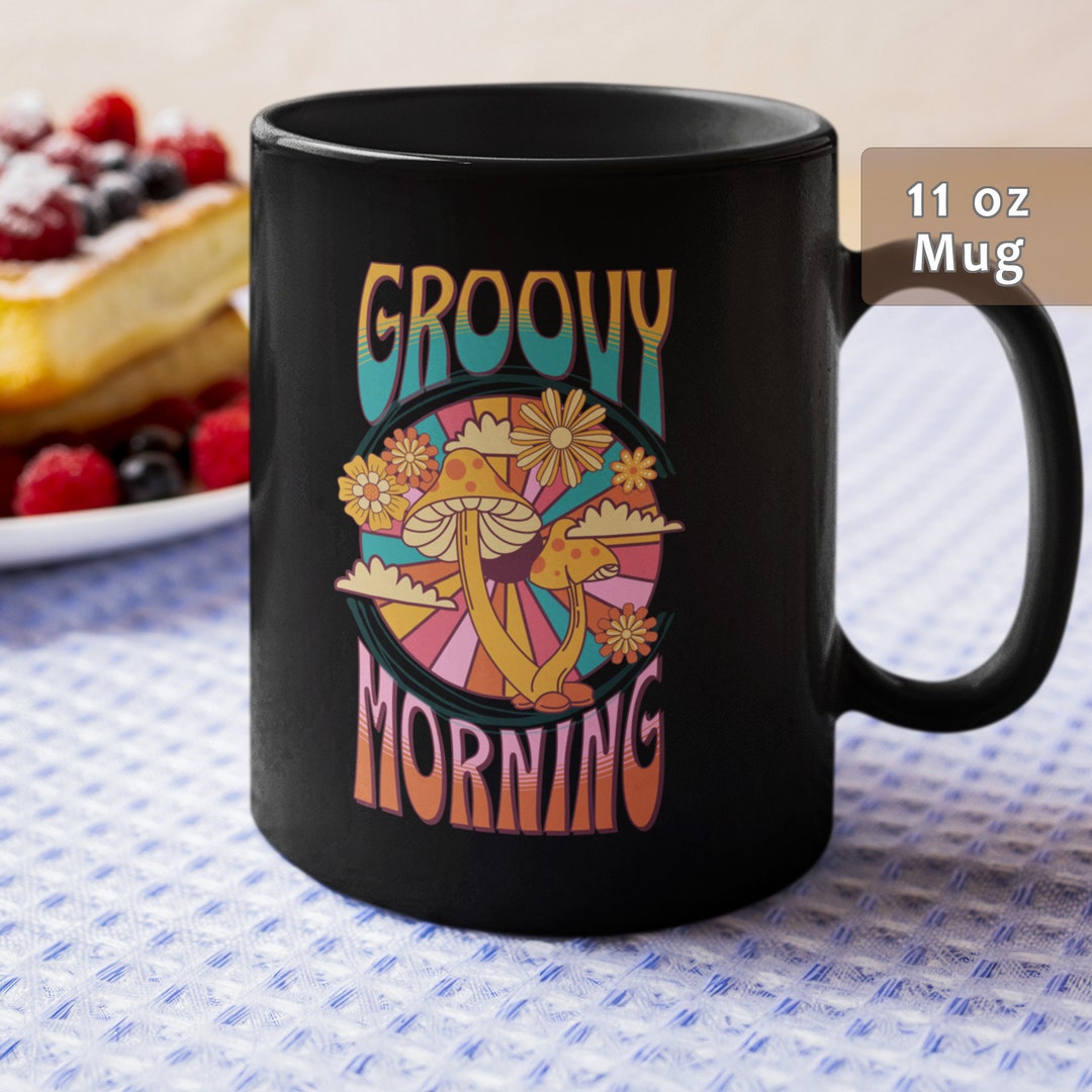 Retro Groovy Morning Mug - 60s-70s Psychedelic Inspired Coffee Cup ...