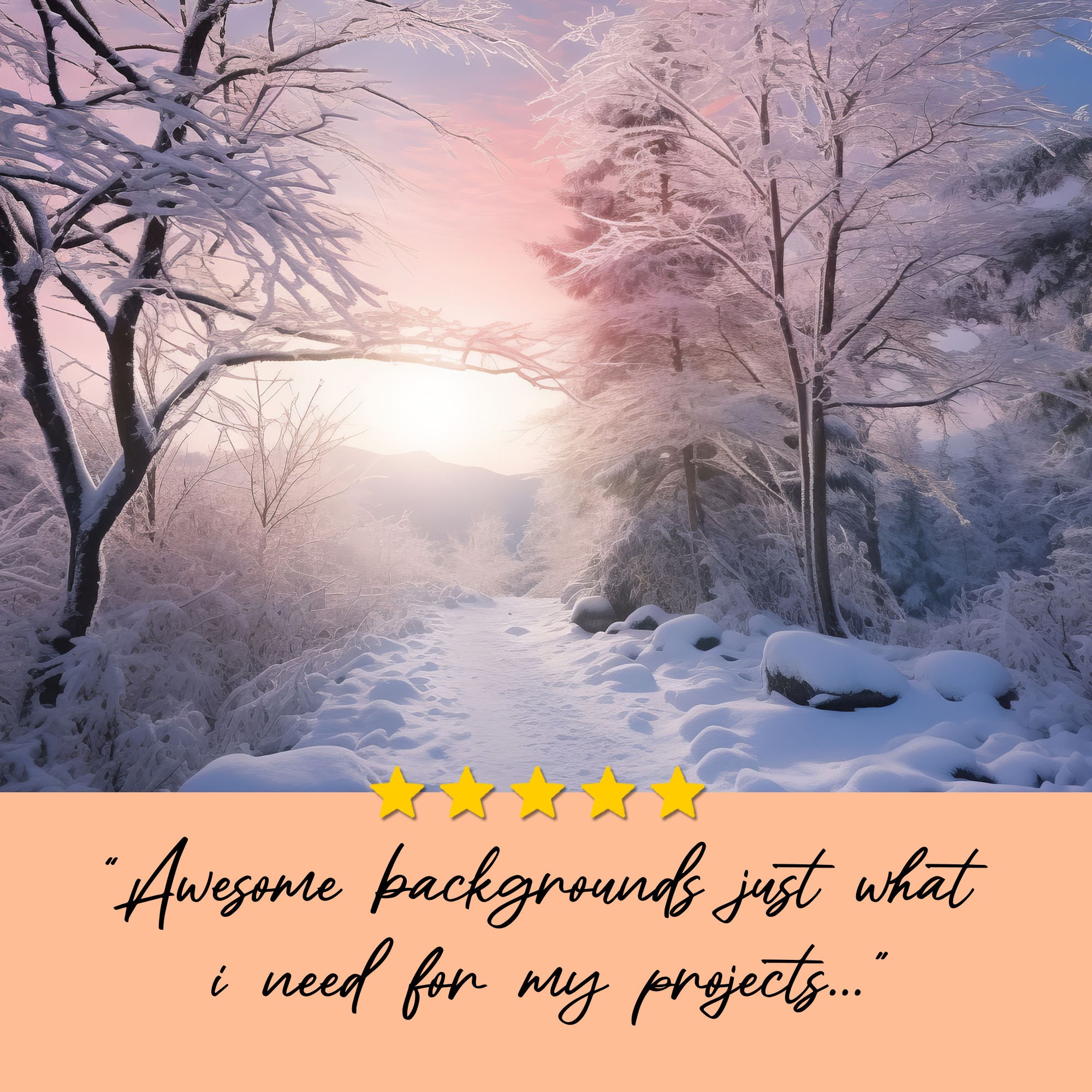 50 Winter Snow Themed Backdrops, Digital Photography Bundle of Outside ...